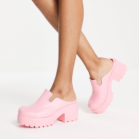 Shoes | Raspberry Sorbet Slip On Chunky Mules | Poshmark